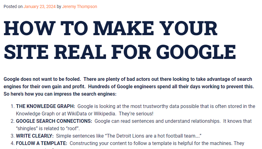 HOW TO MAKE YOUR SITE REAL FOR GOOGLE - Superior Home Services Marketing